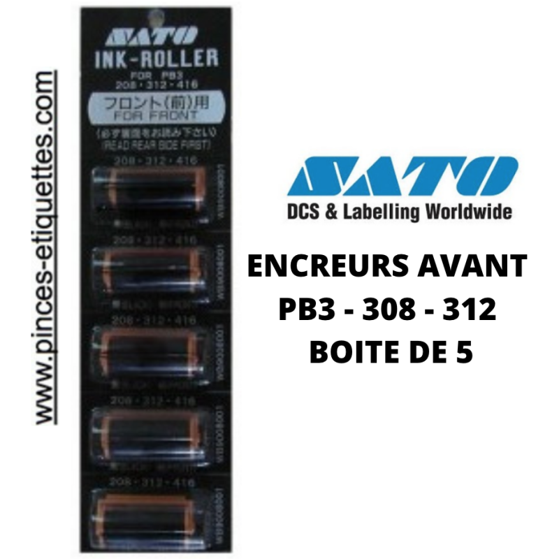 SATO 3 LIGNES Rouleaux Encreurs SATO Etiqueteuses PB3 208 312 SATO