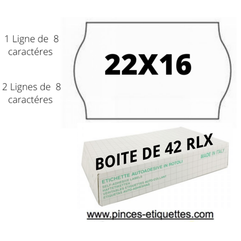 Open 22X16MM Etiqueteuse 16 chiffres Pince à étiquettes 2 lignes Meto