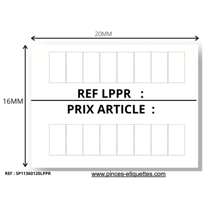 tiquettes 1136 "REF LPPR - PRIX ARTICLE" Etiqueteuse PHARMACIE 20x16mm